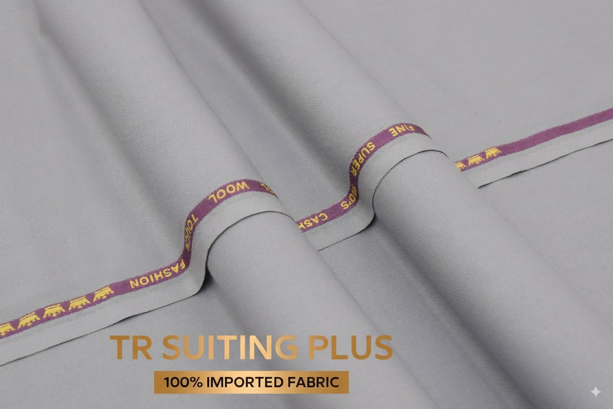 Gents Imported Wash n Wear Fabric (TR SUITING -| gray blue – Yamani fabrics